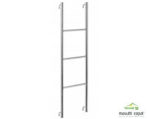 Escada Cromada Tubular Reta 03 Degraus 1080 X 305mm [ 6078 ] Masutti