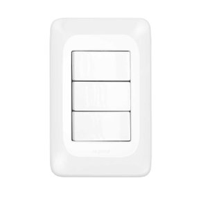 Conjunto 3 Interruptores Simples 10a Branco Pial Pop [ Lgx111 ] Pial